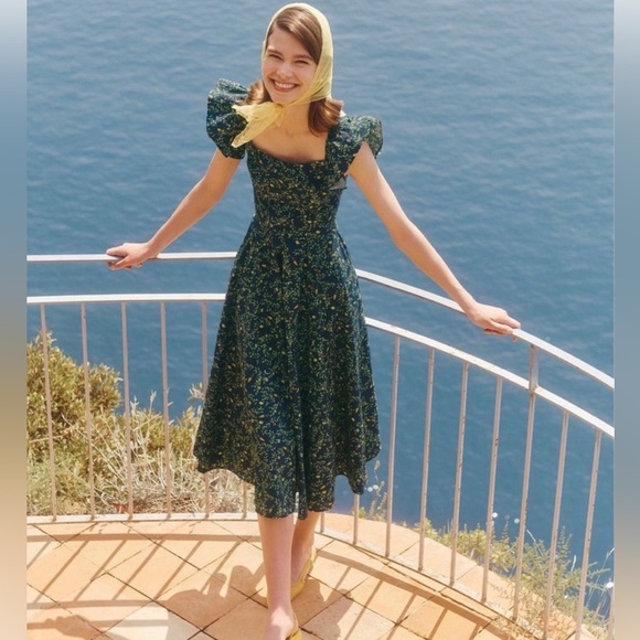 Hill House | Dresses | Hill House Daphne Midi Dress Midnight Garden ...